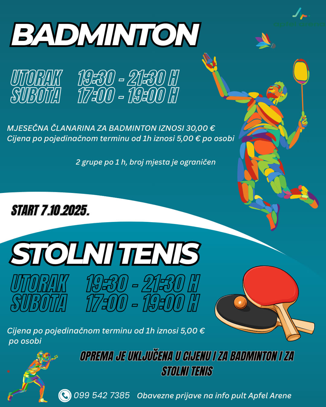 🏸🏓Badminton & Stolni tenis🏸🏓 - APFEL ARENA